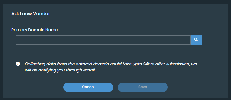 Adding a new vendor to the watchlist | FortiRecon 23.1.b